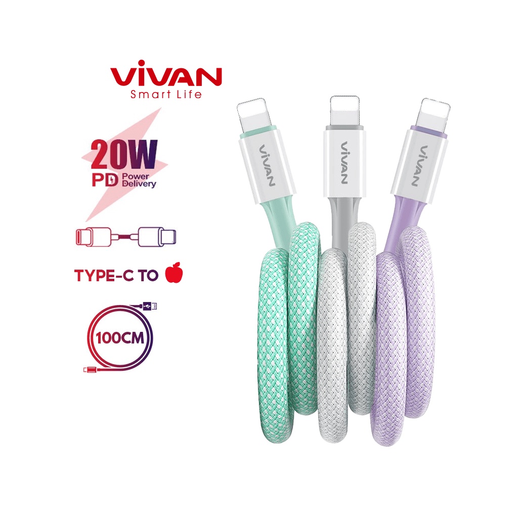 20w PD standard VIVAN VLC fast charging cable 3 colors fast charging ...