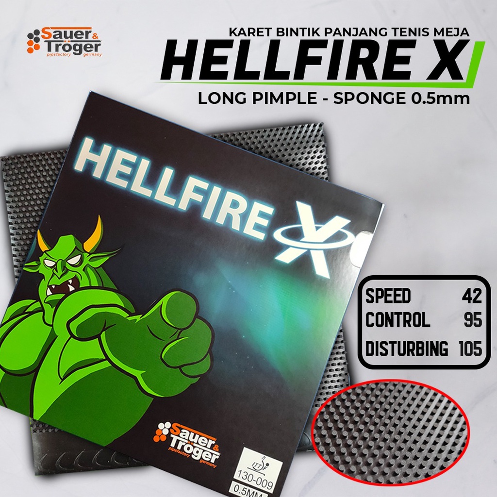 Sauer & Trooper Hellfire X Pingpong Table Tennis Bat Rubber Spots Length 0.5mm | Shopee Malaysia