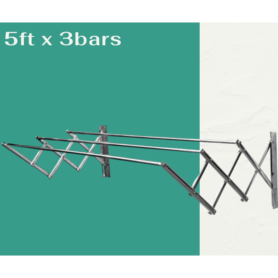 (READY STOCK)5 feet x 3 Solid Bar Stainless Steel Wall Mount ...