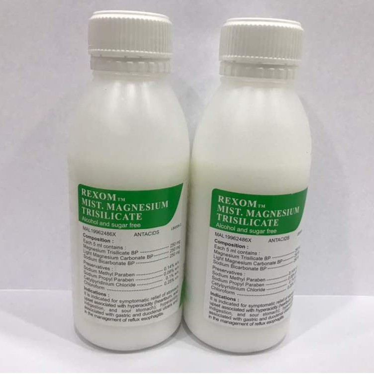 Rexom Magnesium Trisilicate Mixture 120ml x2 units -Heart Burn | Shopee ...