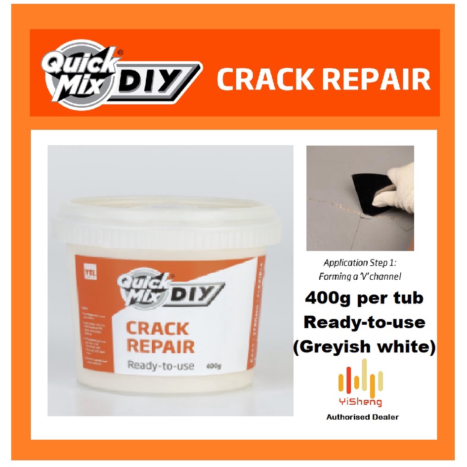 QuickMix DIY Crack Repair paste (Greyish white) 400g | Shopee Malaysia