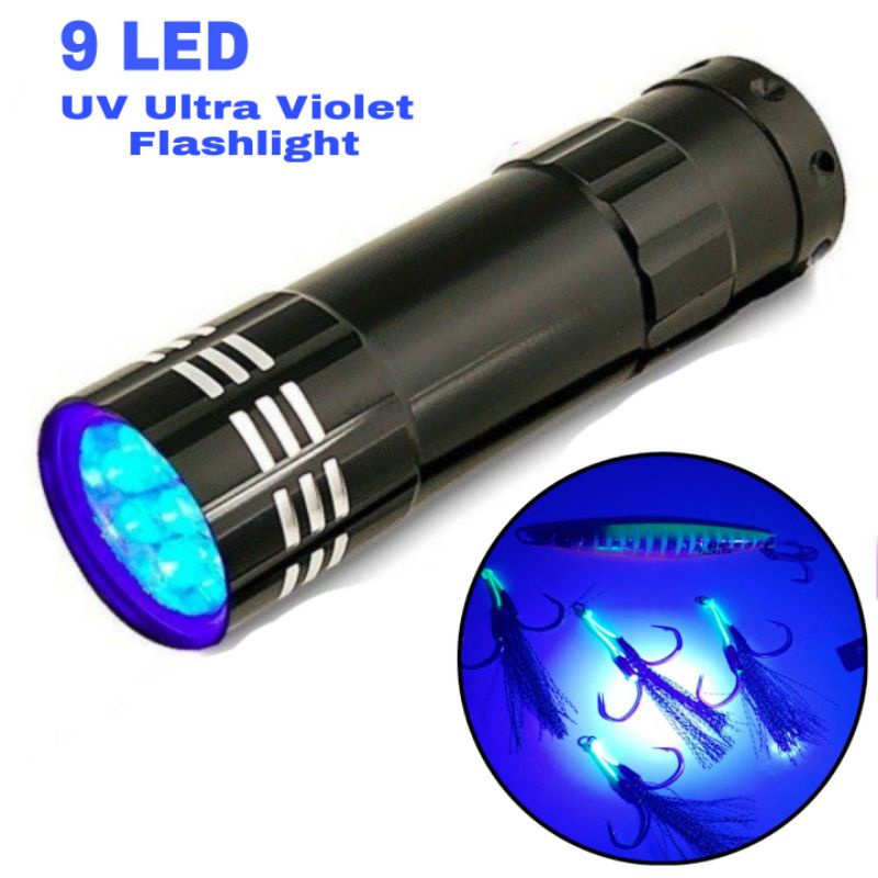 Uv Torch Light 9 51 Led Mini Toch Ultra Violet Torchlight Battery Tourch Nail Lampu Flashlight