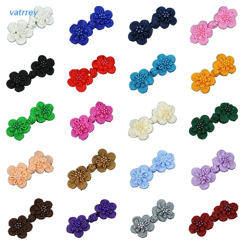VA 10 Pairs Flower Chinese Handmade Cheongsam Buttons Knot Fastener ...