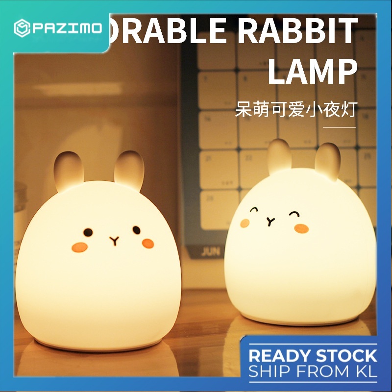 Tap Tap Bunny Rechargeable Silicone Adorable Rabbit Little Night Light ...