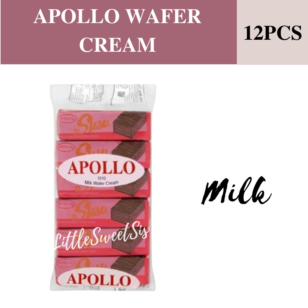 APOLLO WAFER CREAM 12 S 12G APOLLO CHOCOLATE WAFER CREAM APOLLO MILK