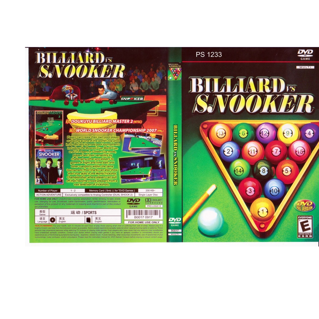 PS2 GAME COLLECTION BILLARD VS SNOOKER | Shopee Malaysia