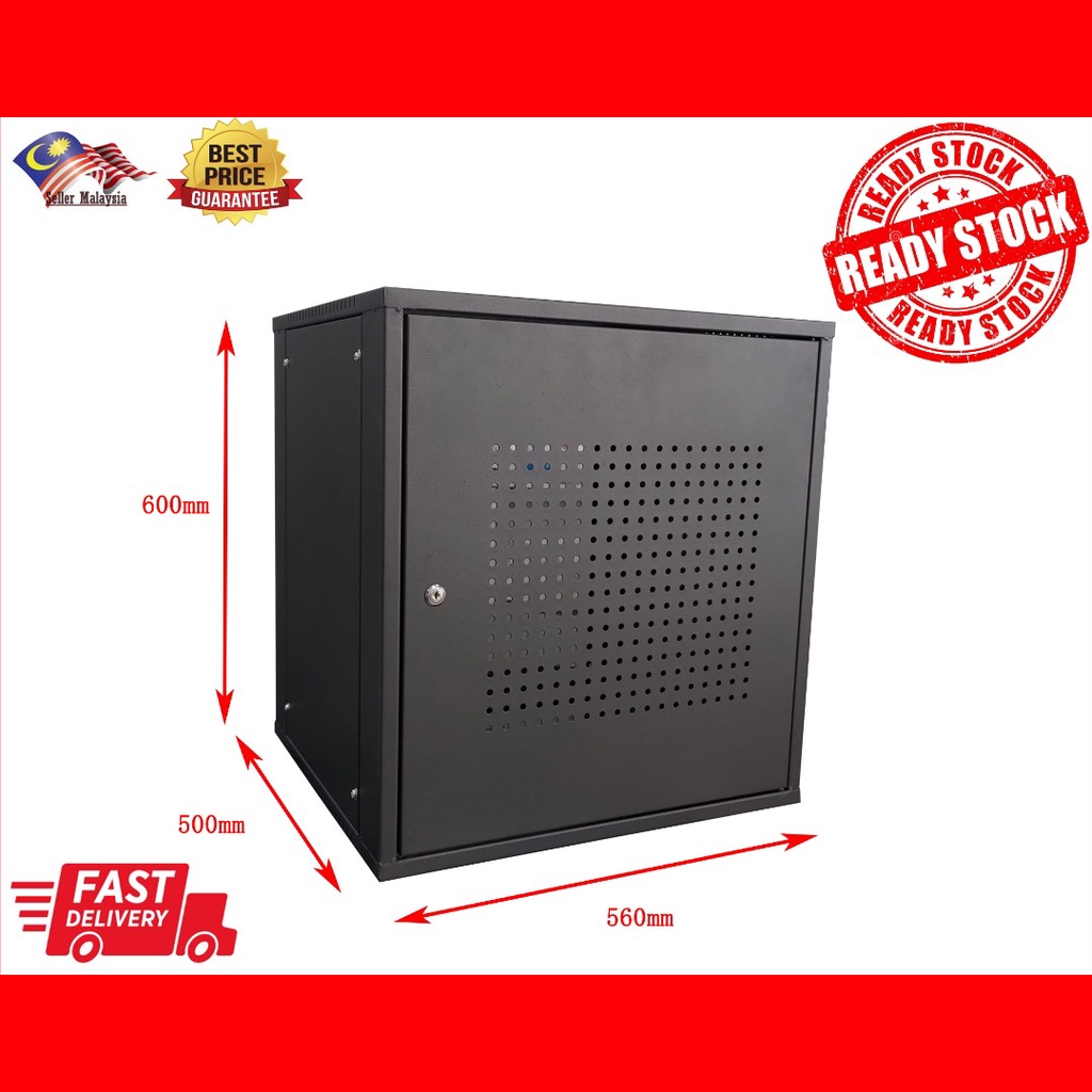 SERVER RACK 9U 12U 19" STANDARD SIZE (47cm x 56cm x 50cm) WALL MOUNT ...