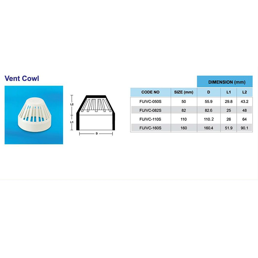 UPVC VENT COWL 56mm / 82mm / 110mm | Shopee Malaysia