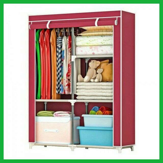 🔥BARANG BAEKK🔥WARDROBE BESAR/LUAS & STRUKTUR BESI KUAT | Shopee Malaysia