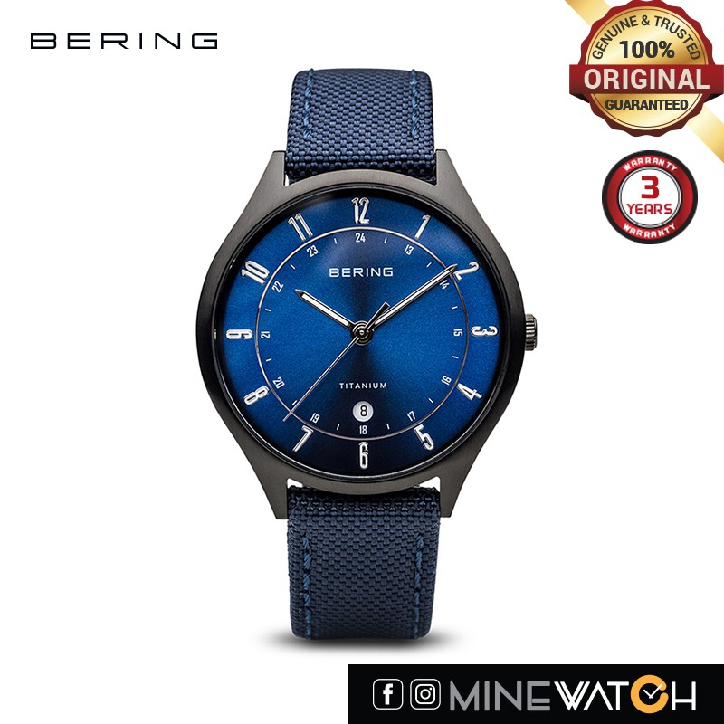 Bering Titanium 11739-827 Blue 39mm Men's Watch | Shopee Malaysia