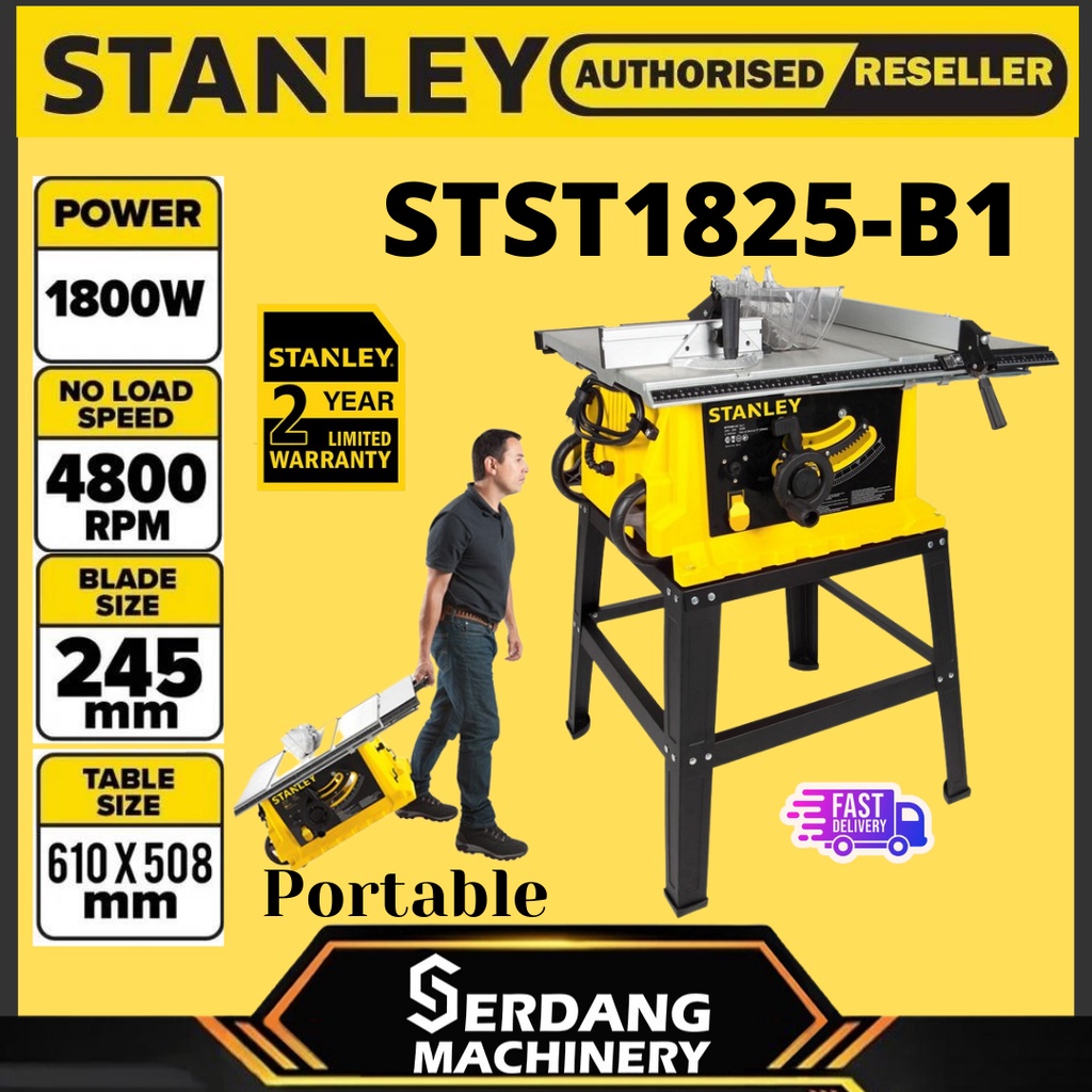 STANLEY 1800W 10" 254mm Table Saw With Stand (STST1825-B1) - Brand From ...