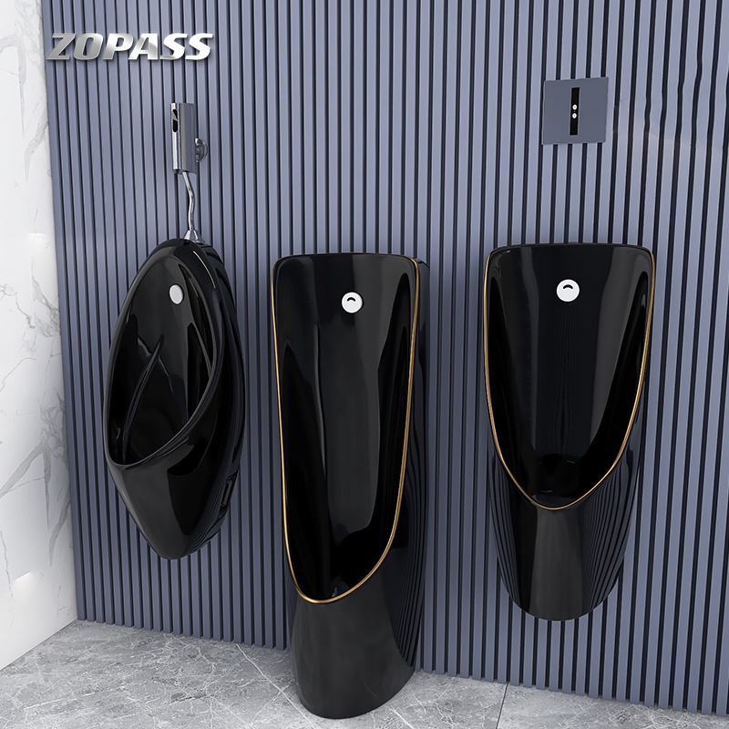 Black Induction Urine Cup Wall-Mounted Household Men's Urinal Floor ...