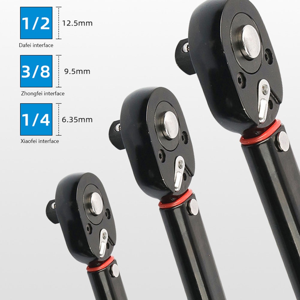 1/2" 3/8"1/4" Square Drive Torque Wrench Drive Tool 5-210 Nm Positive ...