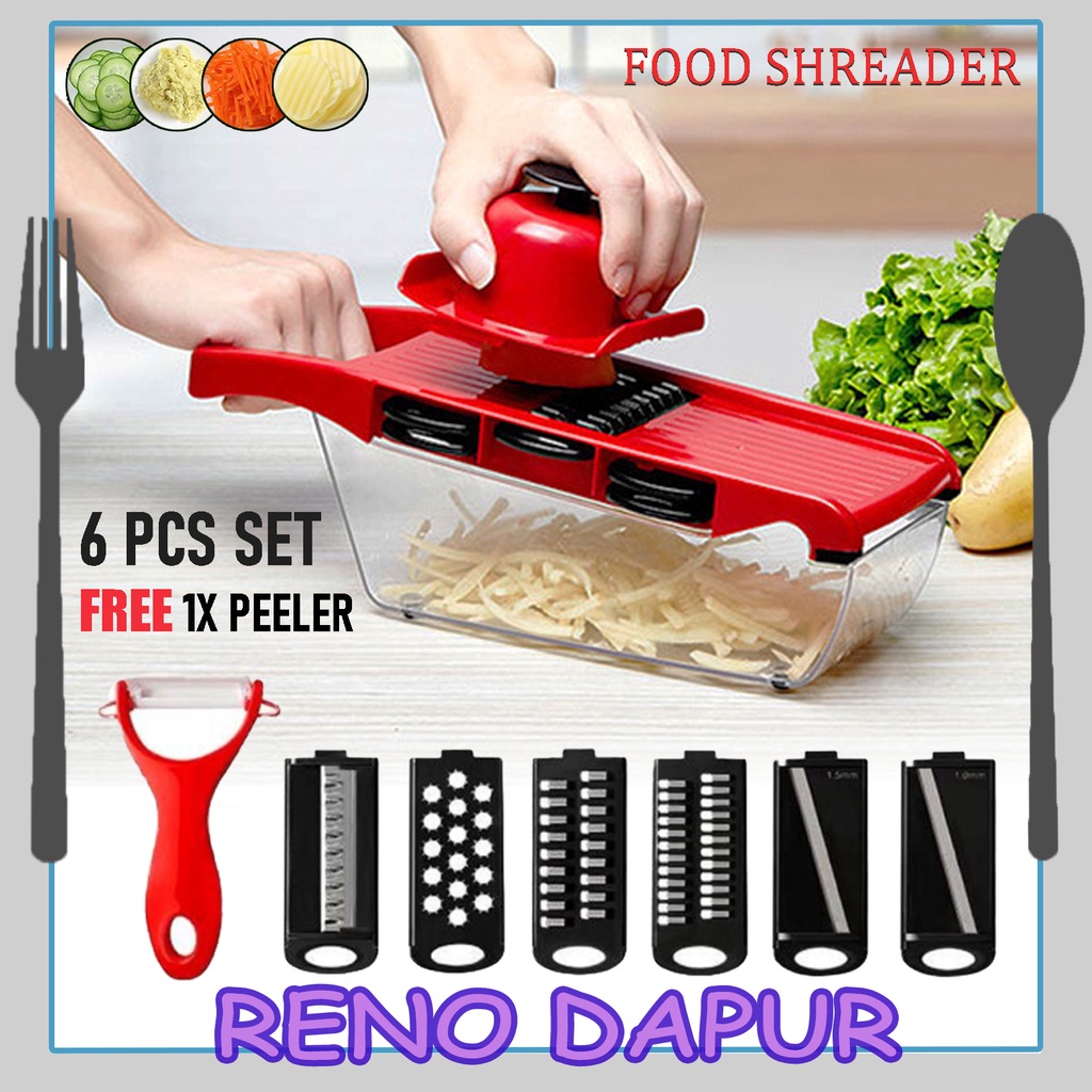 6 IN 1 Vegetable Slicer Slicer Cutter Grater Vegetable Shredder Food ...