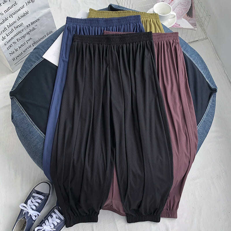 【Plus Size】(40-150kg)Women Oversize Harlan Pants Loose Leg Straight ...