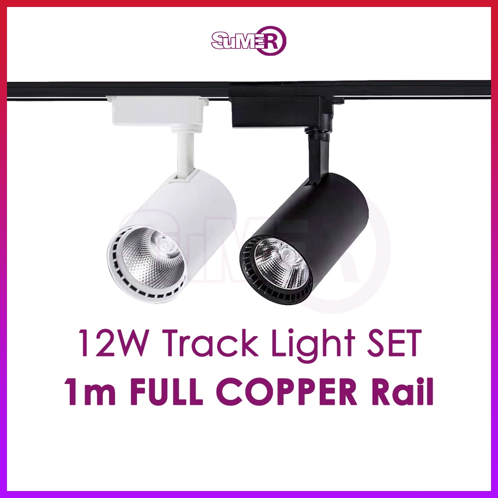 Track Light SET Full Copper Rail Hide Wire Ceiling Track Lampu Sorok ...