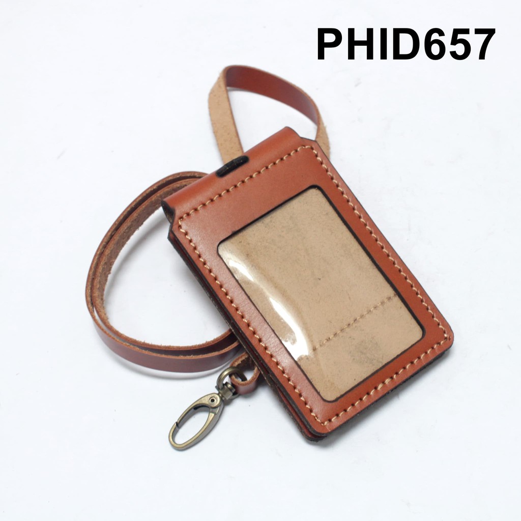 Folding id card holder - magnetic name tag, tan color rope PHID657 ...