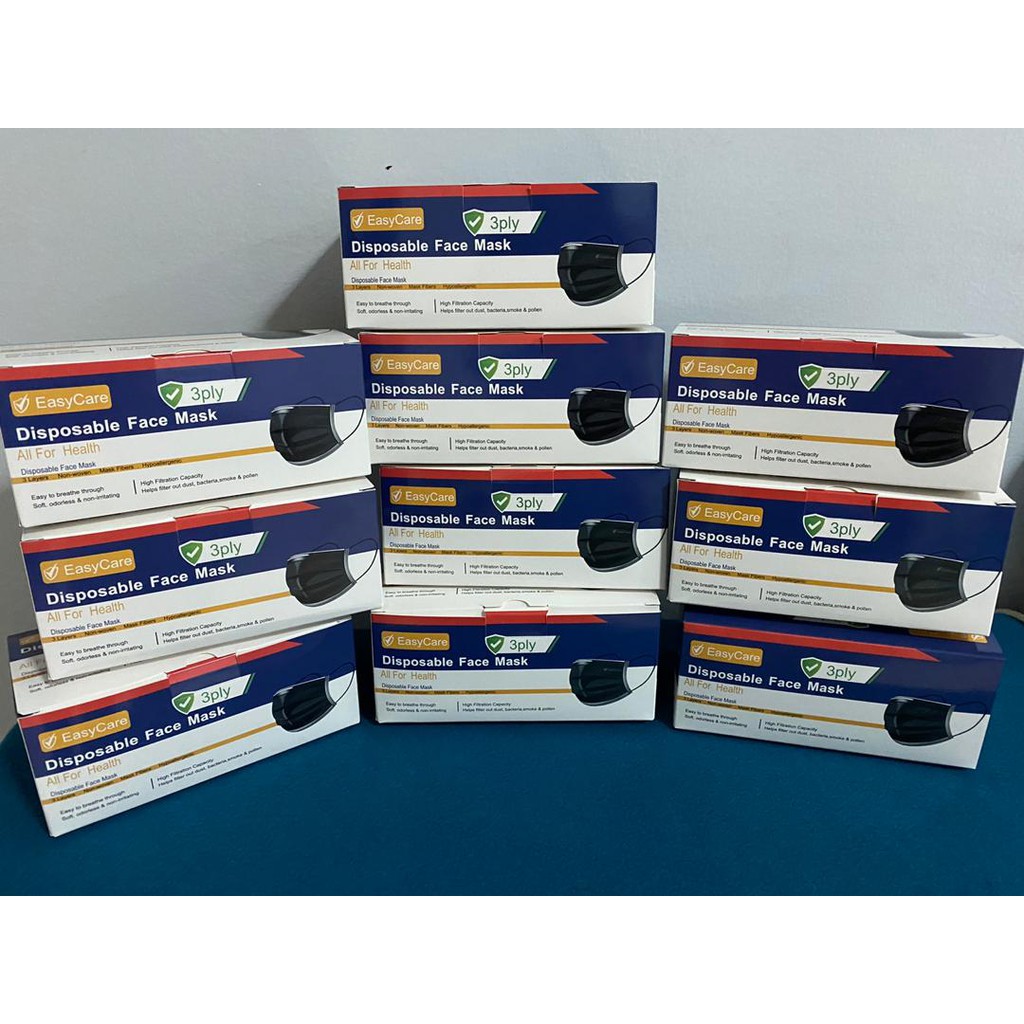 Disposable 3-Layer Mask (Black Mask) | Shopee Malaysia