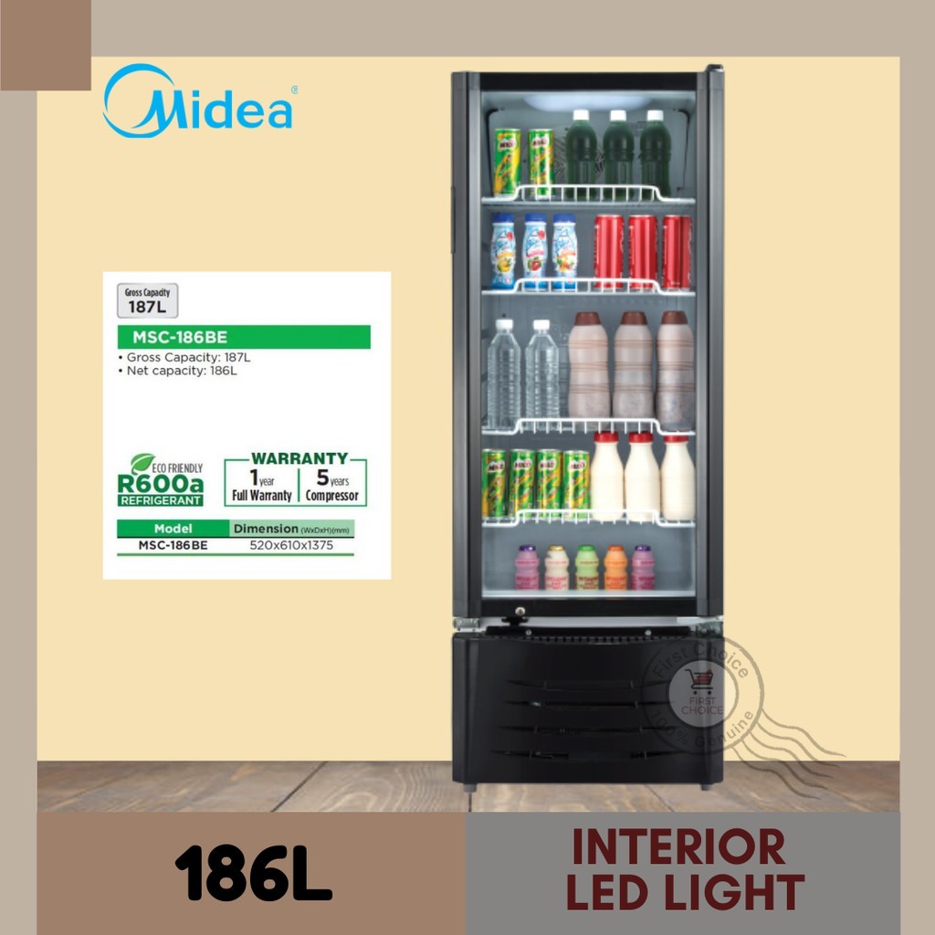 Midea Chiller Showcase 186L MSC-186BE | Shopee Malaysia