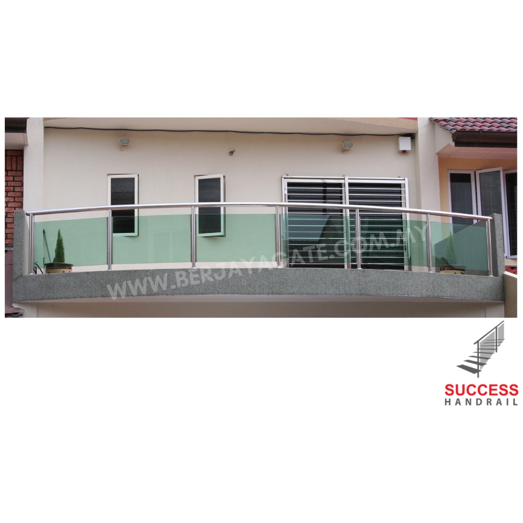 【PRE-ORDER BF 1】15FT Stainless Steel Balcony Glass Railing / Tempered ...