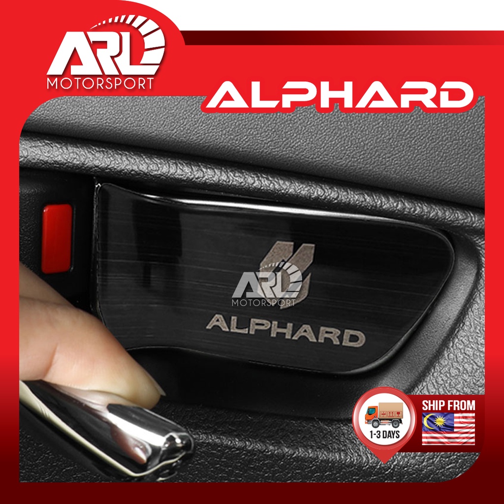 Toyota Alphard Vellfire Inner Handle Protector Chrome Black Cover For ...