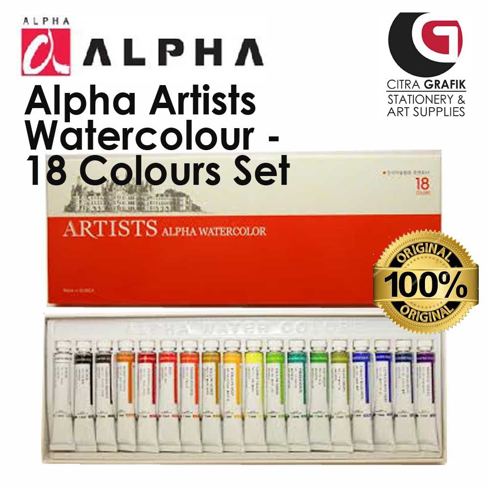 Alpha Artists Watercolour - 18 Colours Set / Artists Alpha Watercolor ...