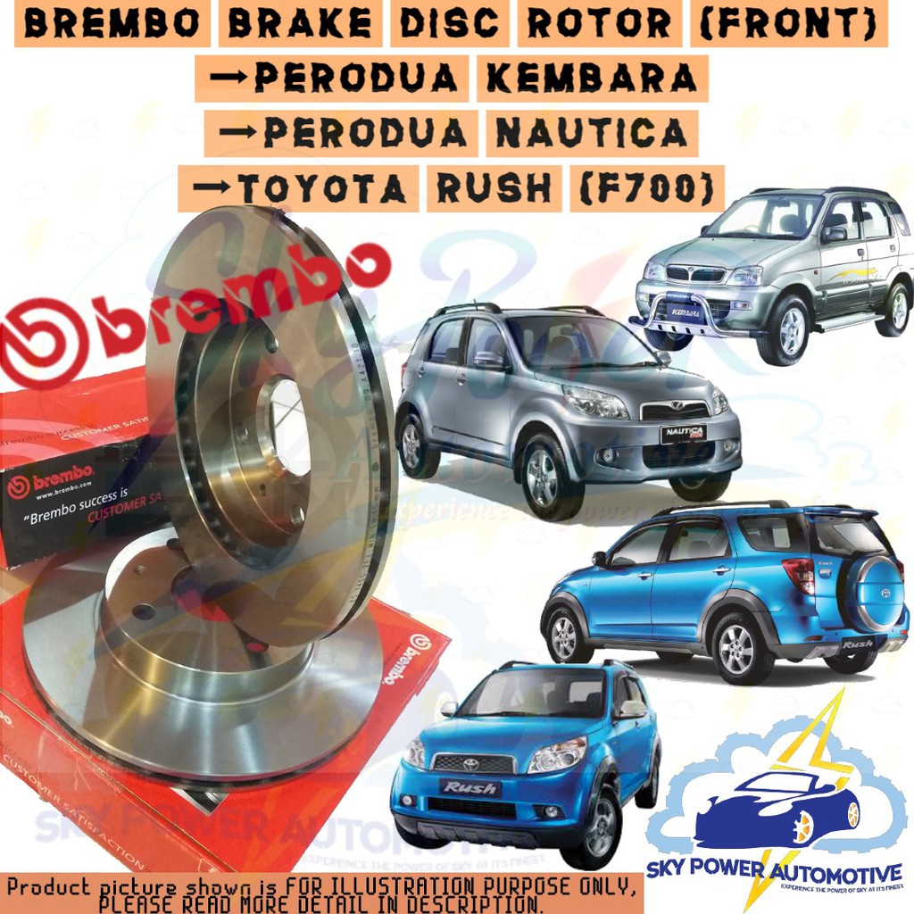 BREMBO PERODUA KEMBARA / PERODUA NAUTICA / TOYOTA RUSH (F700) BRAKE ...
