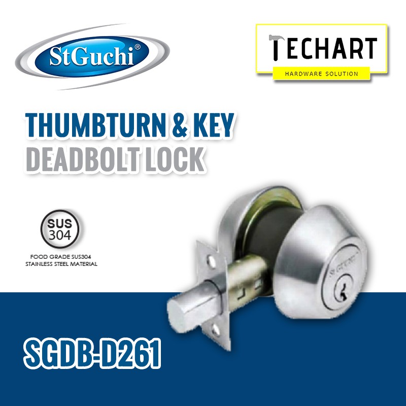 ST GUCHI Deadbolt Lock SGDB-D261 Thumbturn & Key Stainless Steel SUS304 ...
