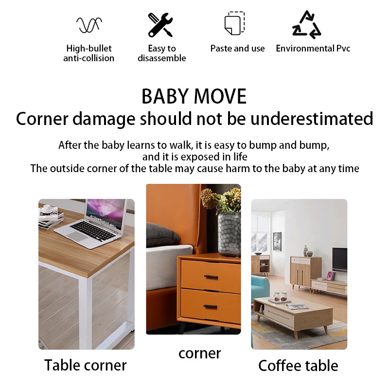 Baby Safety Silicone Protector Table Corner Edge Protection Cover ...