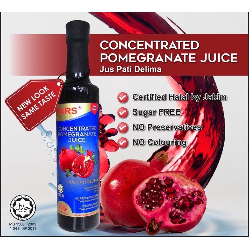 Fars Pomegranate Concentrate /Jus Pati Delima ( 375ml ) Sugar Free /100 ...