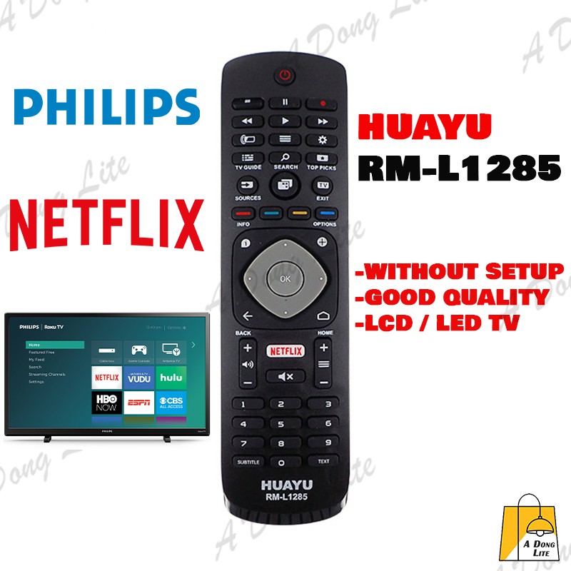 HUAYU RM-L1285 PHILIPS LCD/ LED TV REMOTE CONTROL REPLACEMENT (READY STOCK) | Shopee Malaysia