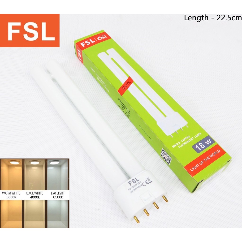 FSL 18W/27W/36W/55W PLL Tube 6500K Daylight / 2700K Warm White | Shopee Malaysia