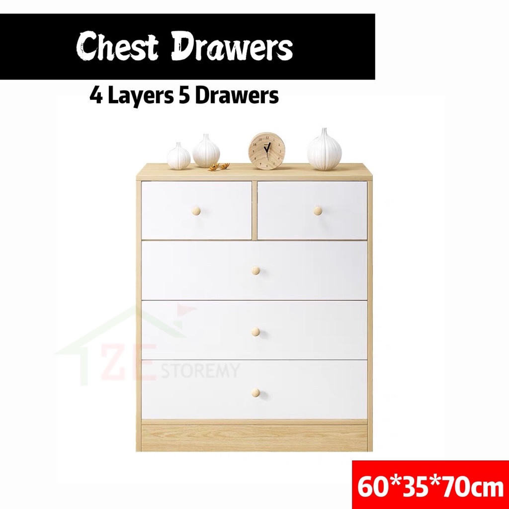 4 Layers 5 Drawers Chest Drawer Big Size Locker 4 Layer Drawer Storage ...
