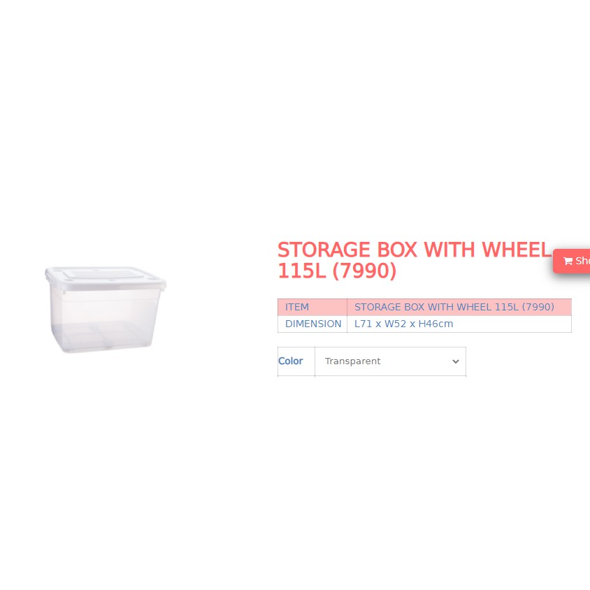 7990 CENTURY TRANSPARENT STORAGE BOX 115LT ( kurangkan shipping kindly ...