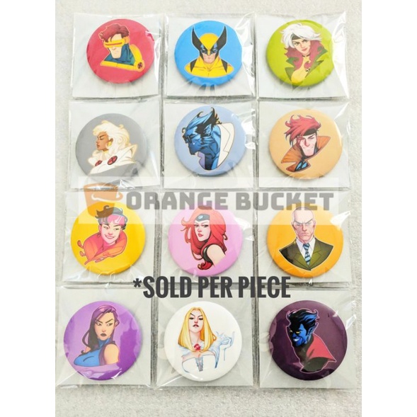 Marvel X-Men Button Pins (PER PIECE) Cyclops Wolverine Rogue Gambit ...