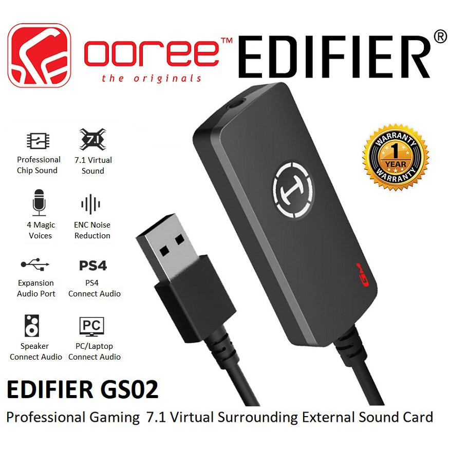 EDIFIER GS02 PROFESSIONAL GAMING USB 7.1 VIRTUAL SURROUNDING EXTERNAL ...