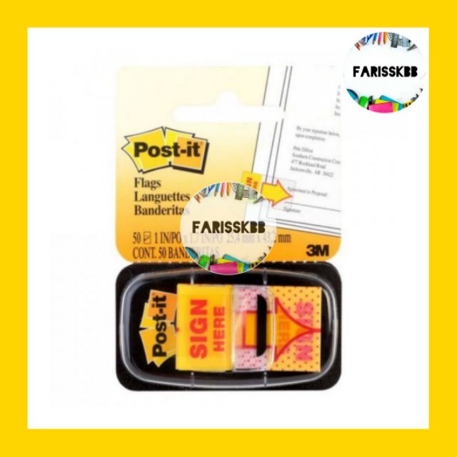 3M POST IT FLAG [SIGN HERE] 680-9 STICKER SIGN | Shopee Malaysia
