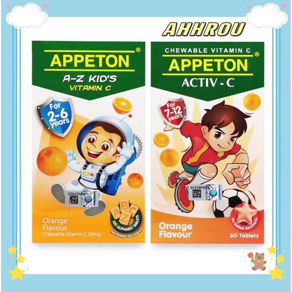 Appeton A-Z kids Vitamin C 30mg 100's / Appeton Activ-C 60's (Exp: 8/ ...
