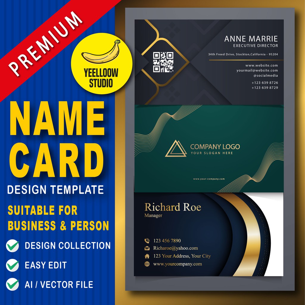99 PREMIUM Name Card Design suitable for business & personal (Easy edit ...