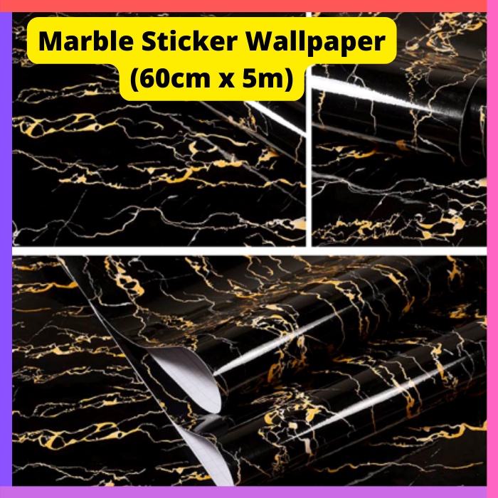 Marmar Marble Stiker Wallpaper Sticker Waterproof Oilproof Kitchen Meja ...