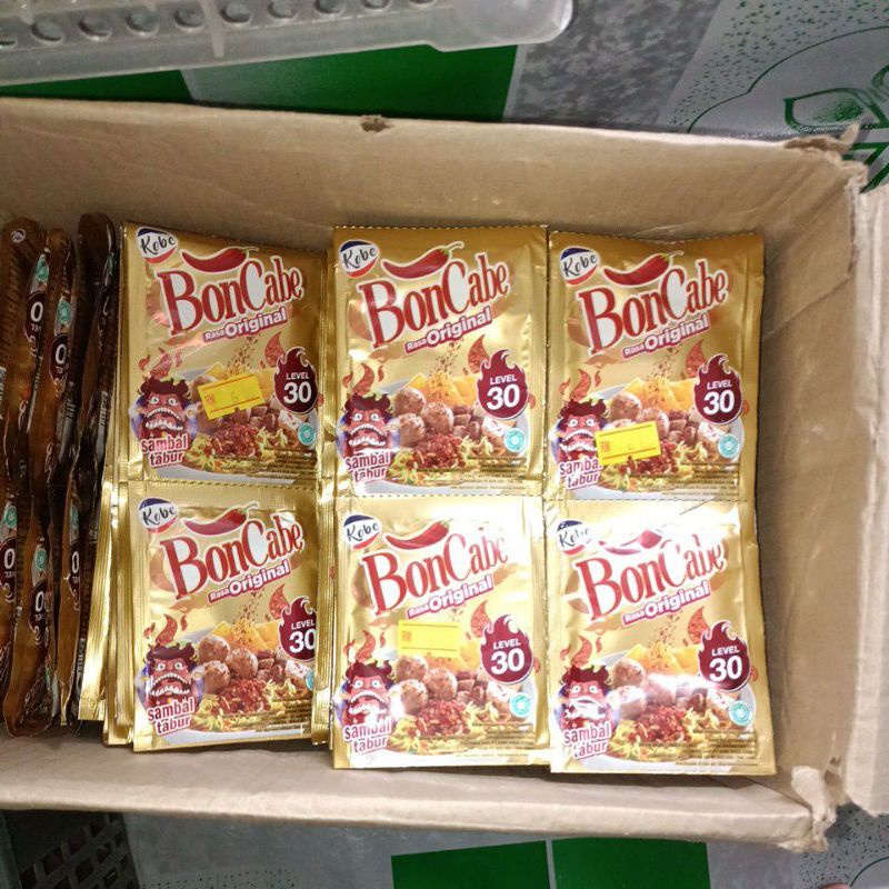 boncabe sambal tabur level 30 dan 50 harga untuk 1 renteng (12pcs ...