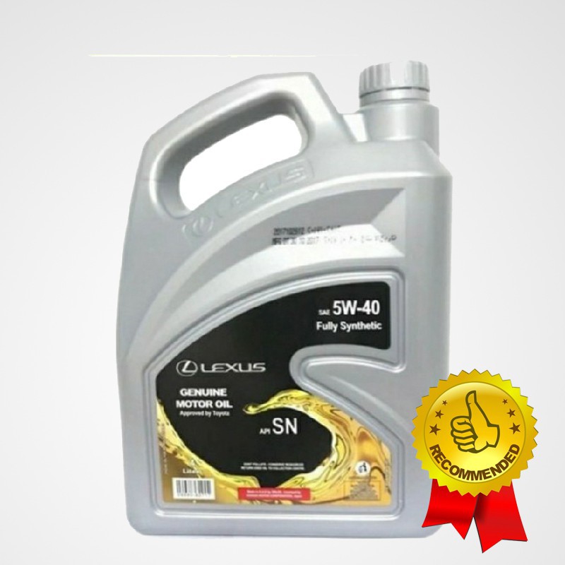 petronas engine oil LEXUS 5W-40 Fully Synthetic Engine Oil (4L ...