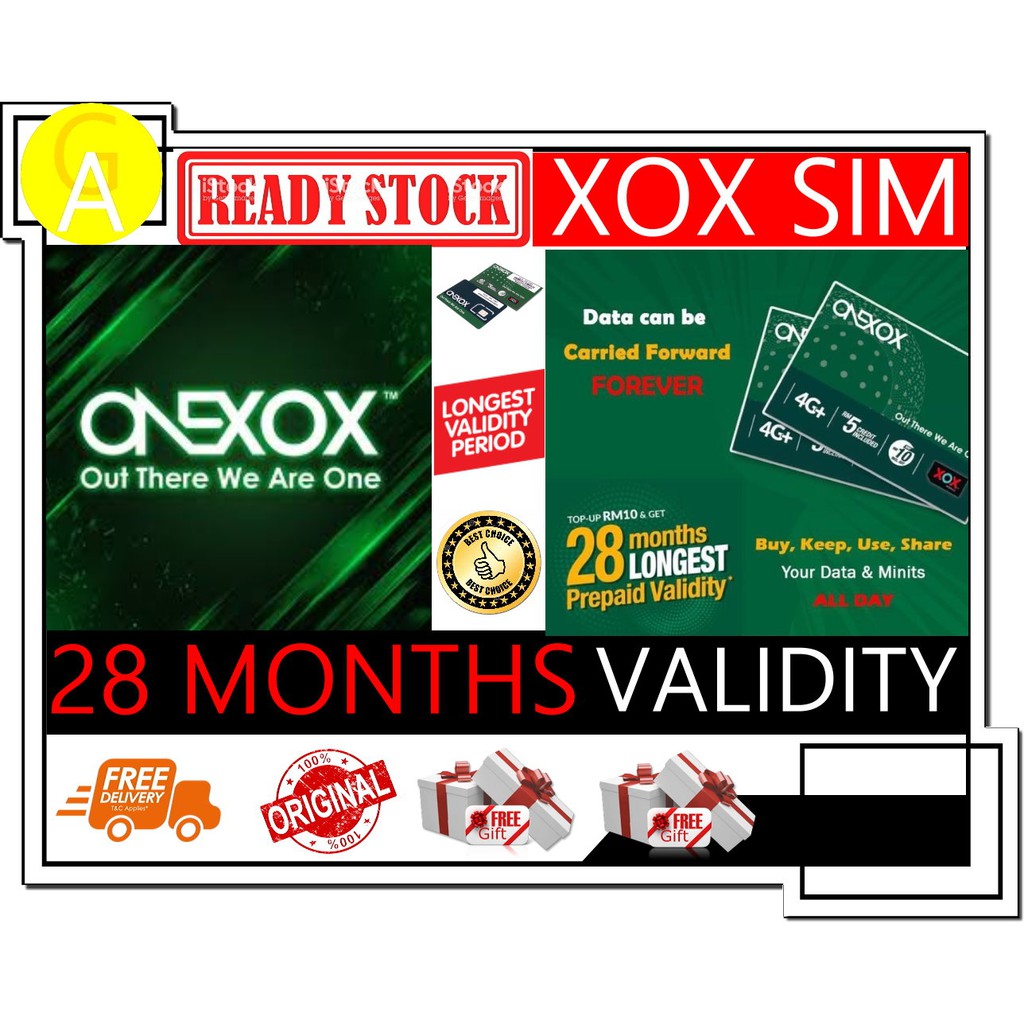 ONE XOX 28months Prepaid Long Life SimCard (BEST NUMBER) | Shopee Malaysia