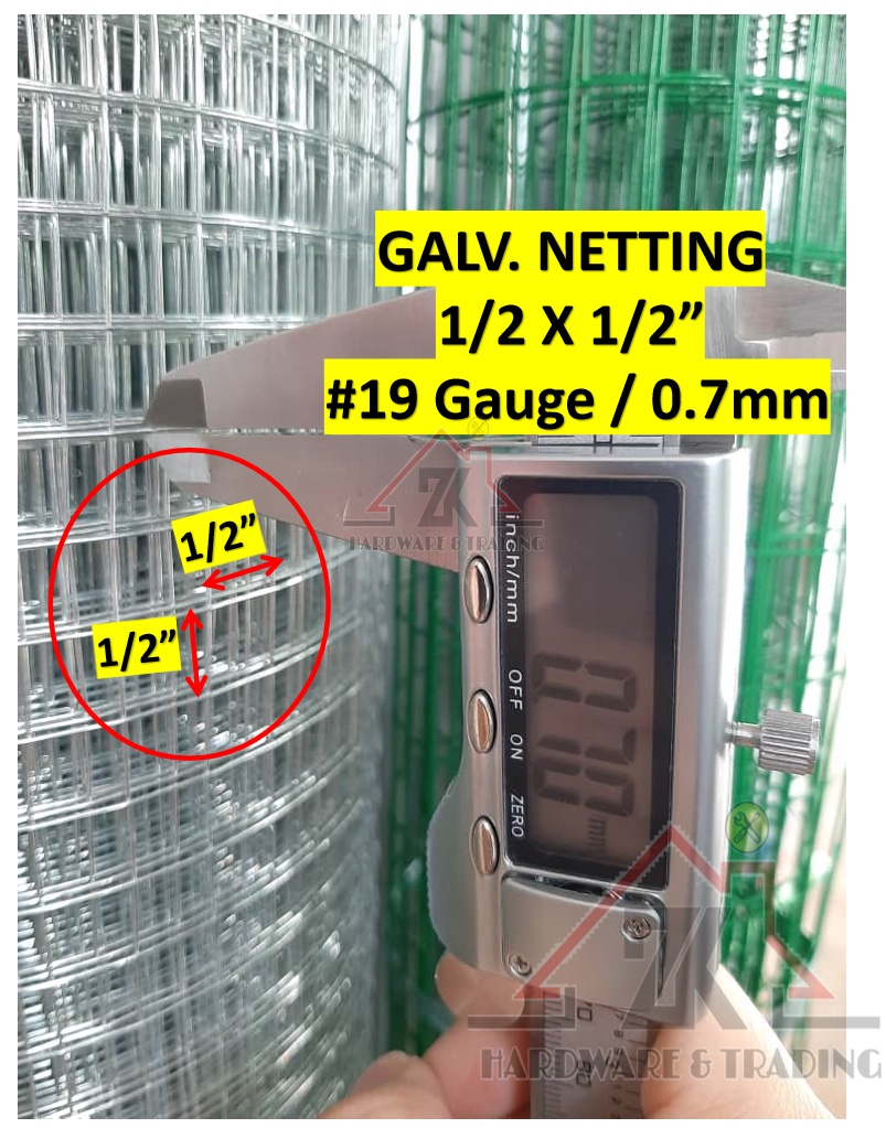 [ROLL] GI Netting GI Mesh Mata Punai Dawai Jaring Besi Kawat Jaring Pagar Galvanized BRC Welded ...