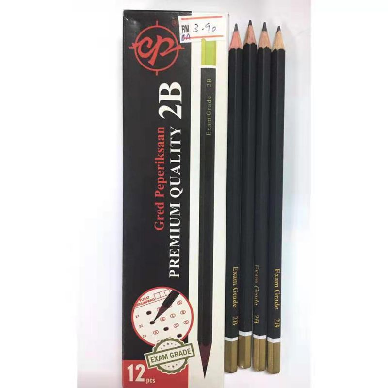 PREMIUM Quality Exam Grade 2B pencil (1box 12pcs) | Shopee Malaysia