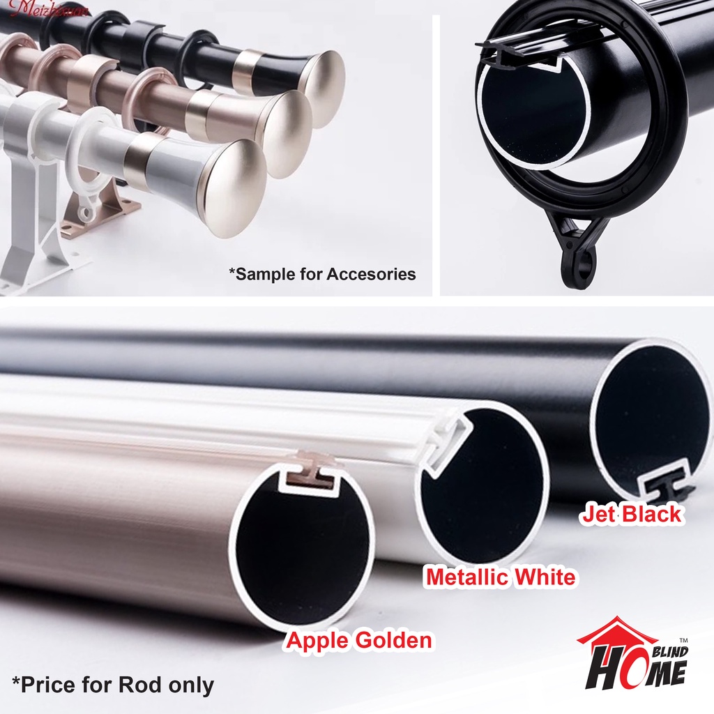 [HOMEBLIND] 28mm Aluminium Curtain Rod Pole with Nano Silener (not ...