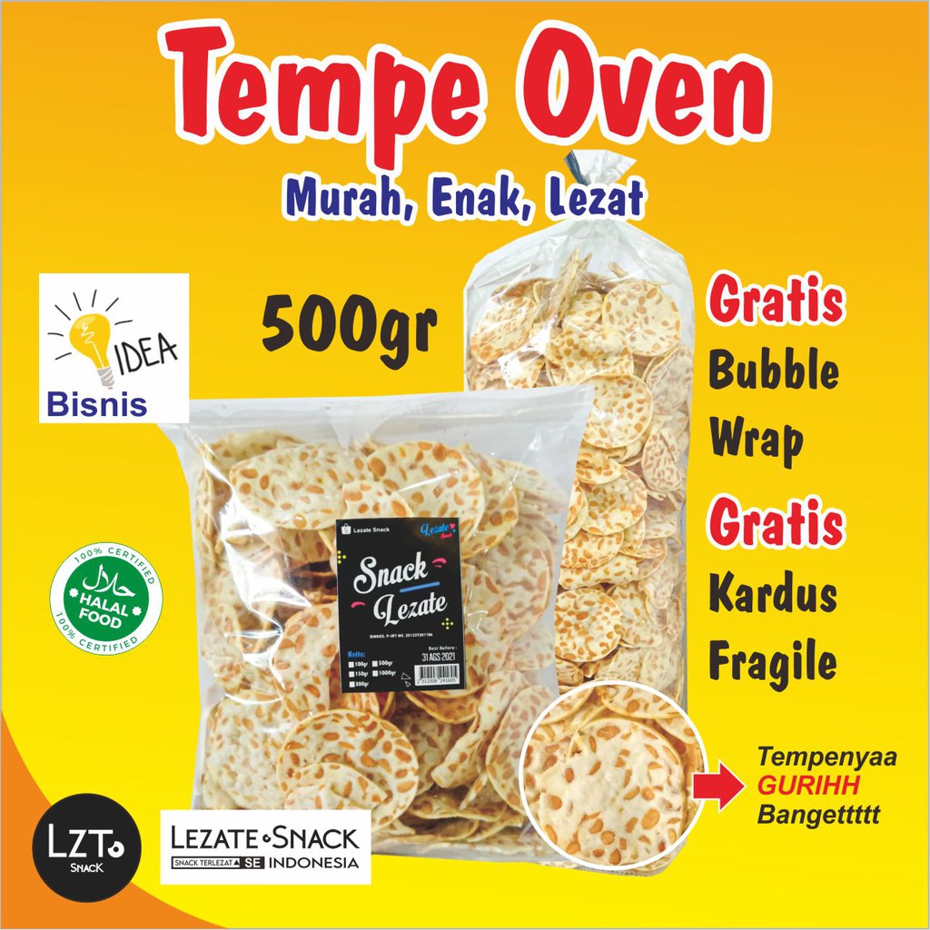 Sago Tempeh Chips 500g / Oven Tempeh Chips Original Flavor / Tempeh ...