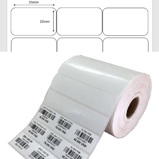 Barcode Printing Paper 2 Stamps, 3 Stamps (35x22mm) (Roll 30, 50 Meters ...
