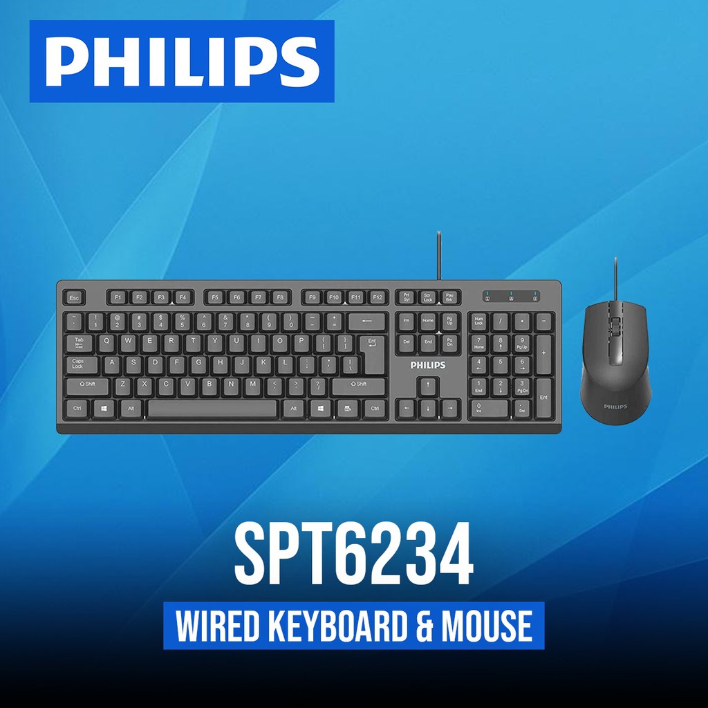 PHILIPS SPT6234 SPT6334 SPT6302 Wired USB Mouse + Keyboard Combo ...