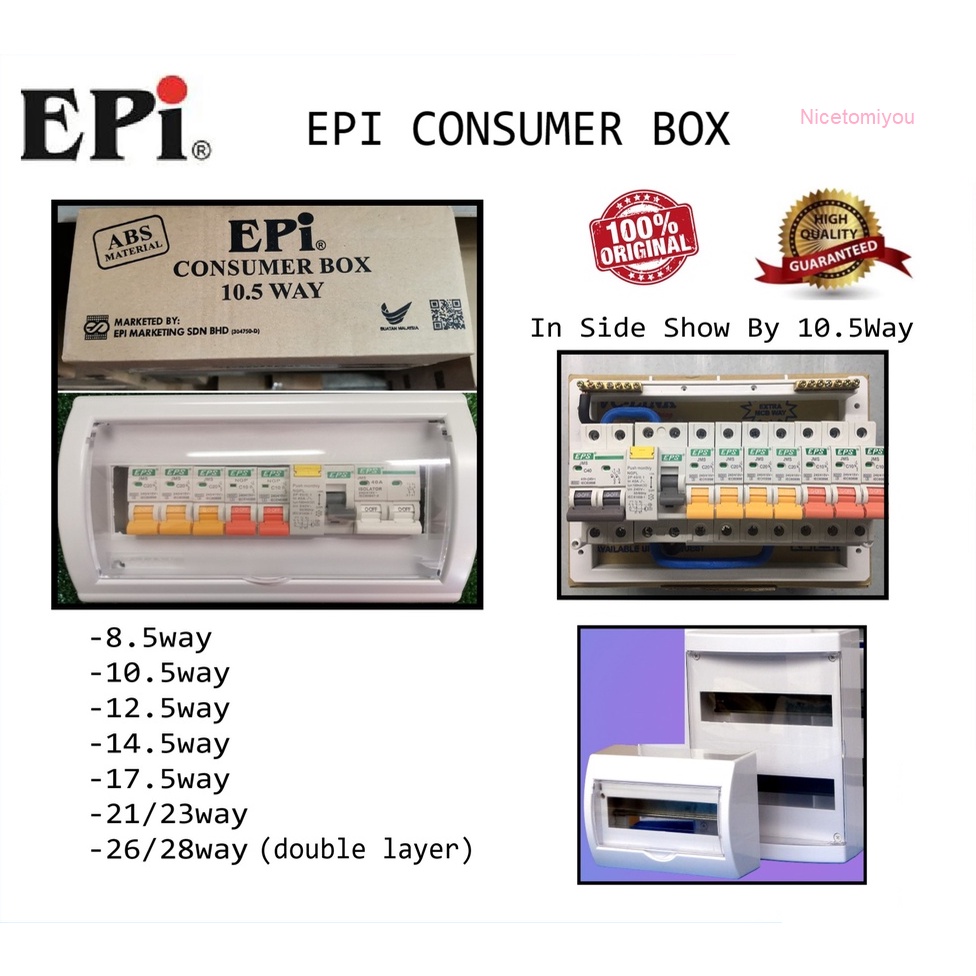 EPI PVC DB Box MCB Box Consumer Box 8.5 Way/10.5 Way/12.5 Way/14.5 Way ...